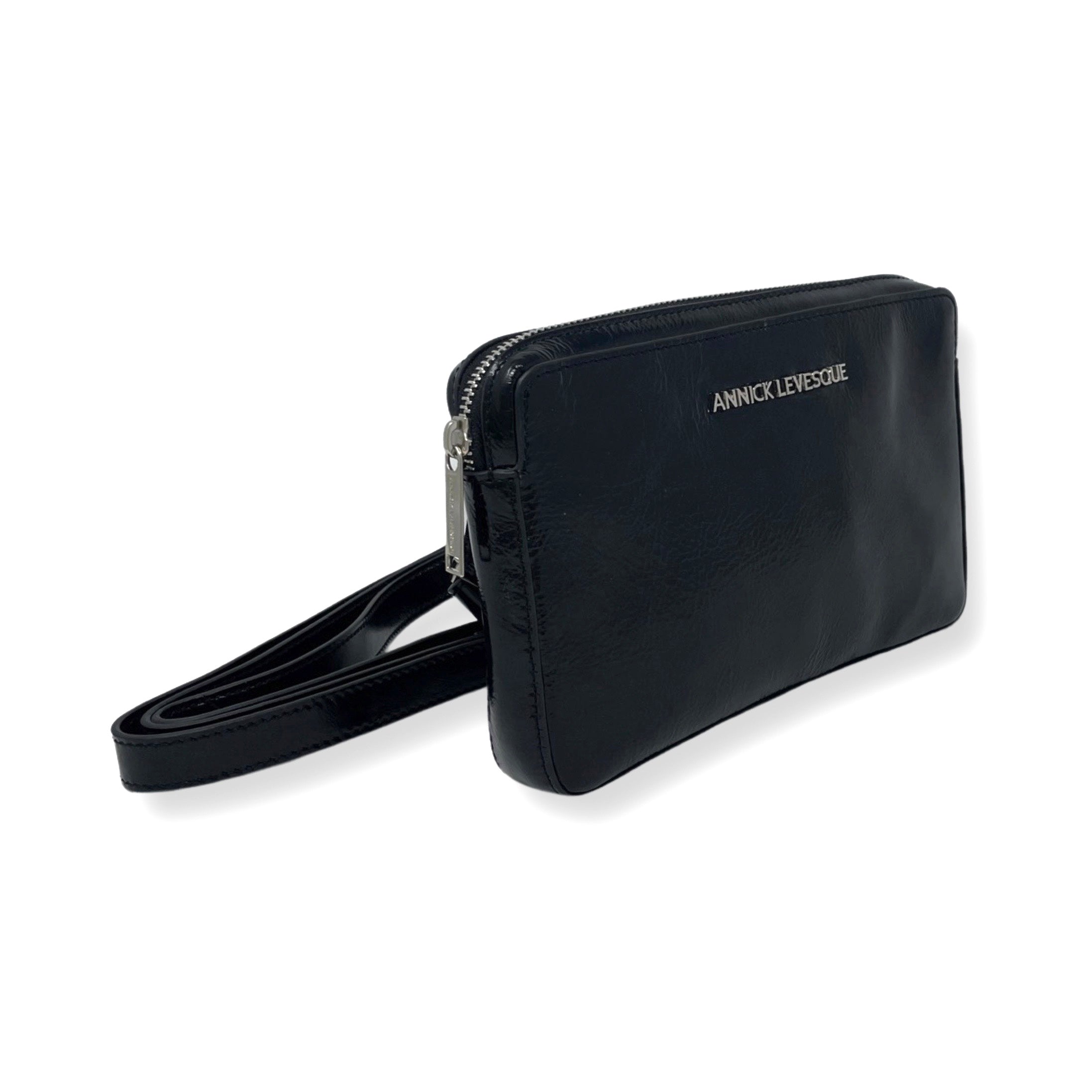 Petit Sac à Bandoulière en Cuir Patin Véritable Noir | Annie | Annick ...